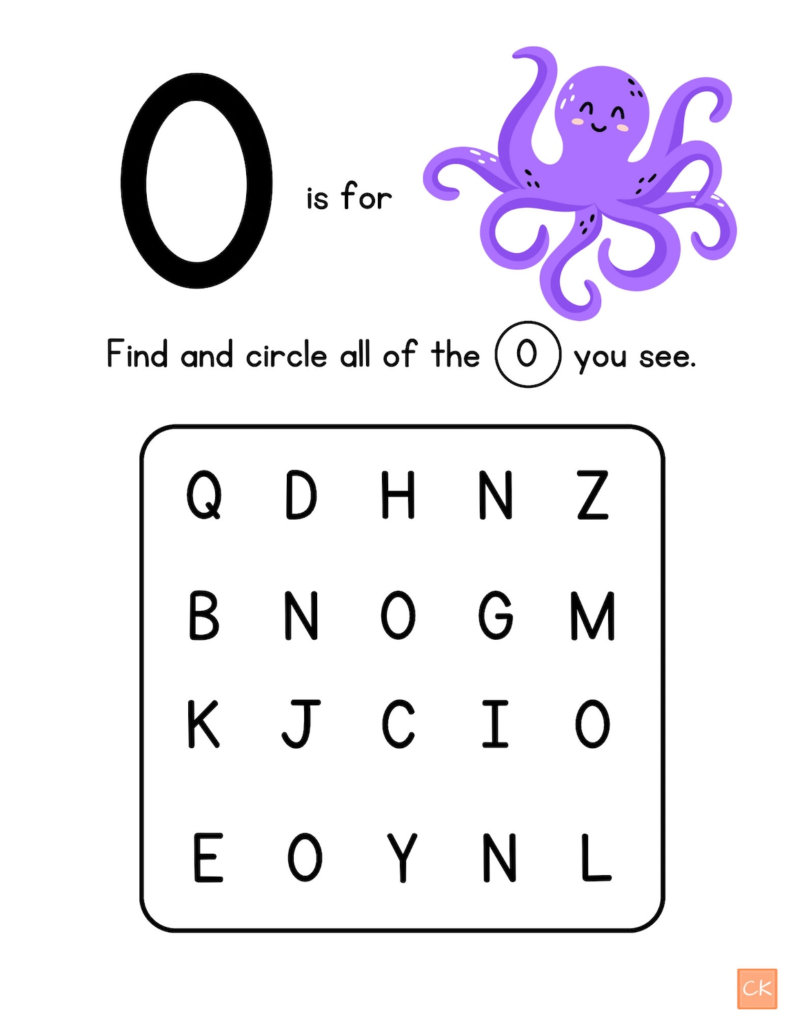 Letter O Activity Printable Preschool Printable Kindergarten Printable ...