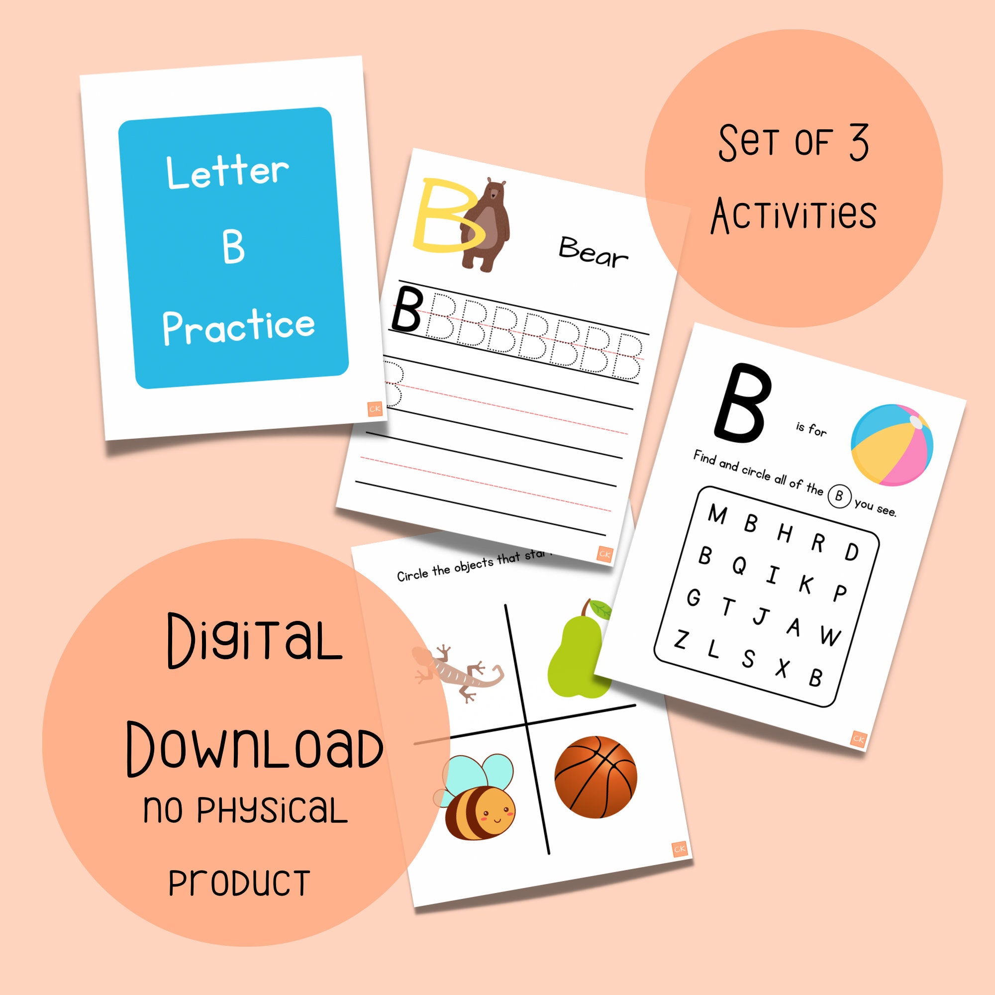 Letter B Activity Printable Preschool Printable Kindergarten Printable ...