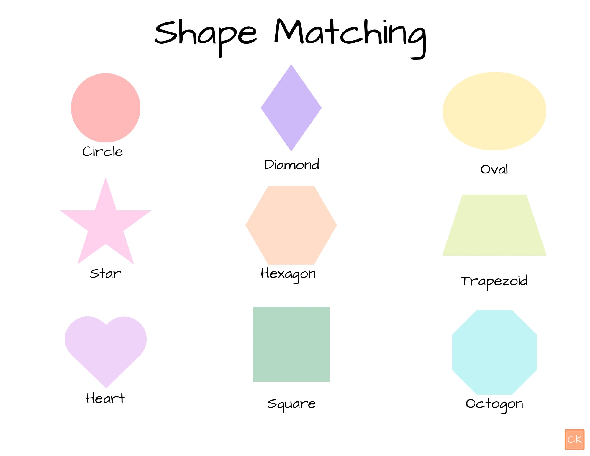 Shapes Worksheet Printable - Preschool/ Kindergarten Poster - Preschool ...