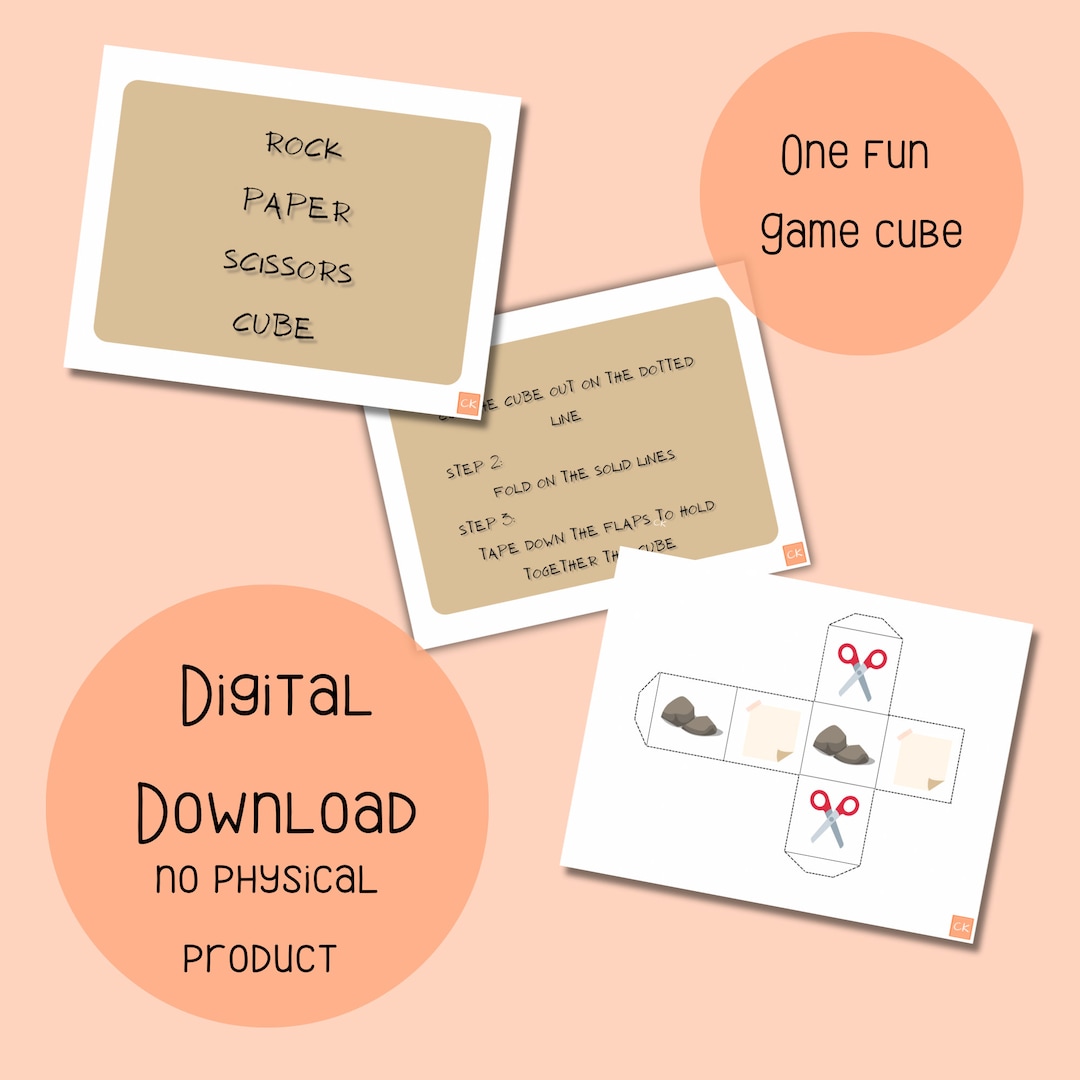 Rock, Paper, Scissors Game Cube Printable - Kids Activity Printable ...