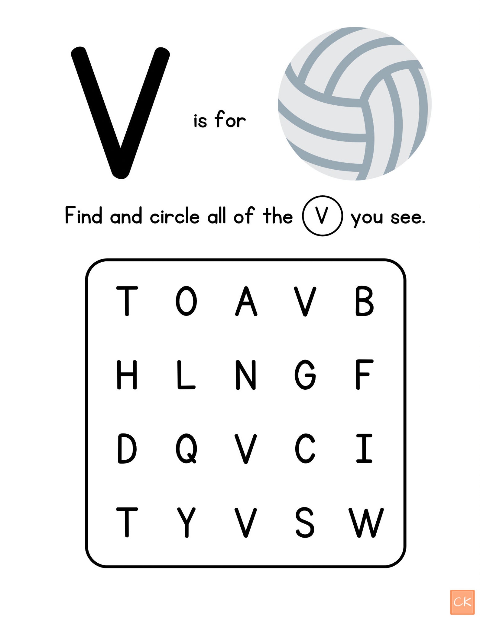 Letter V Activity Printable Preschool Printable - Etsy