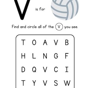 Letter V Activity Printable - Preschool Printable - Kindergarten ...