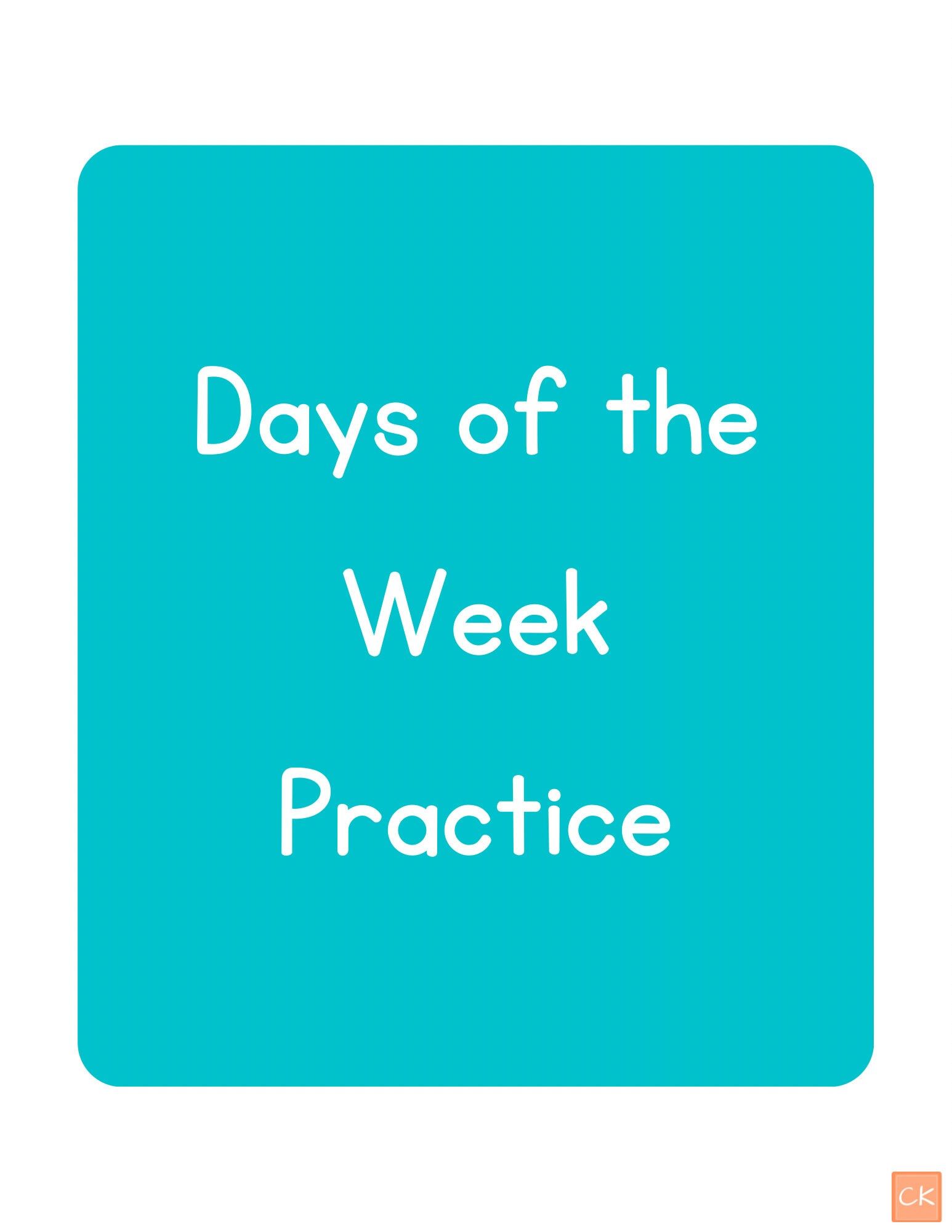 Days of the Week Worksheet Printable Preschool/ Kindergarten Preschool ...