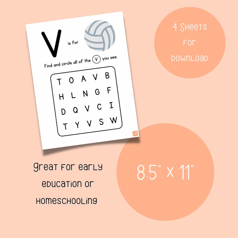 Letter V Activity Printable Preschool Printable - Etsy