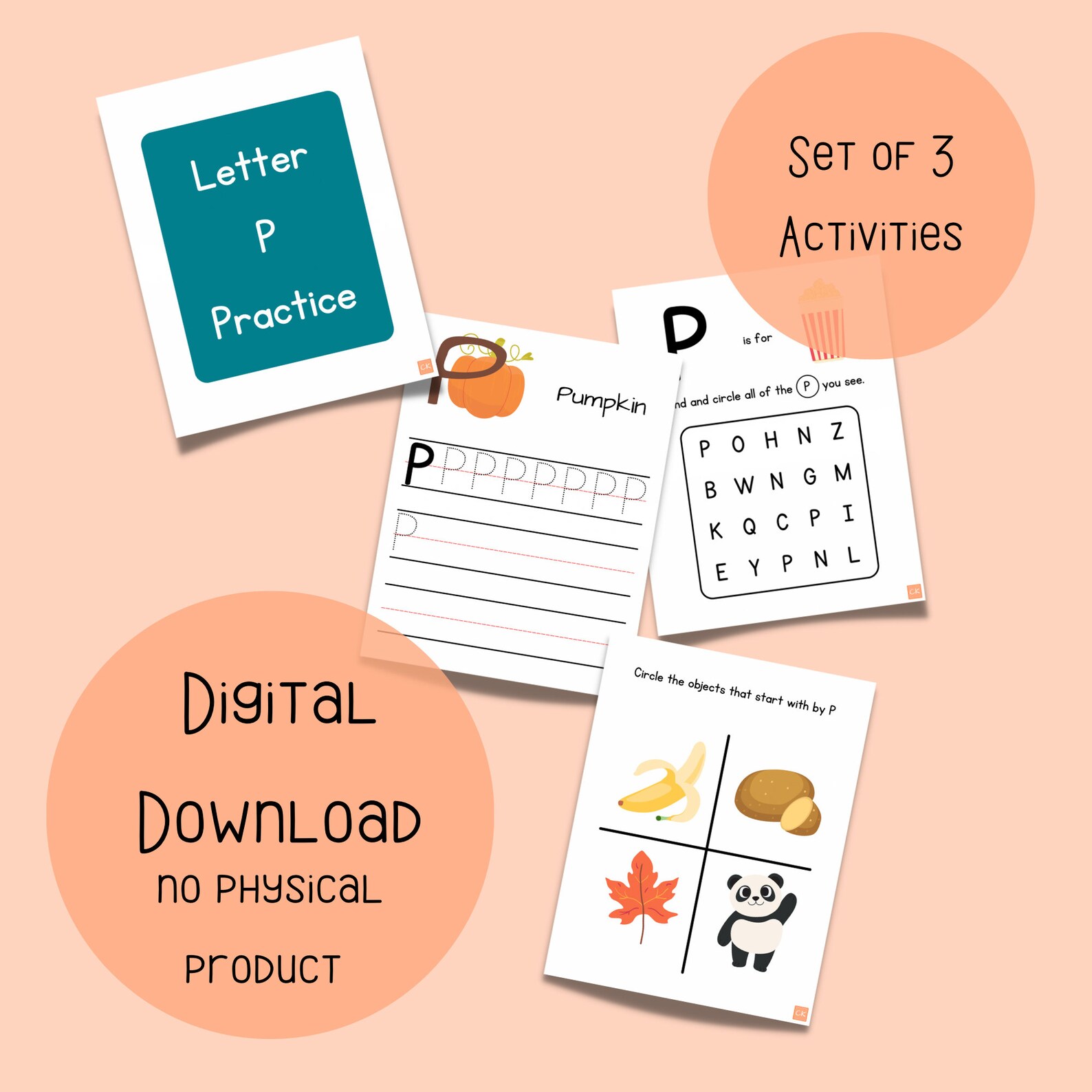 Letter P Activity Printable - Preschool Printable - Kindergarten ...