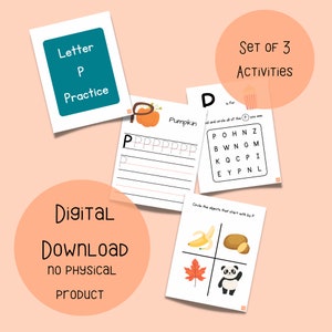 Letter P Activity Printable - Preschool Printable - Kindergarten ...