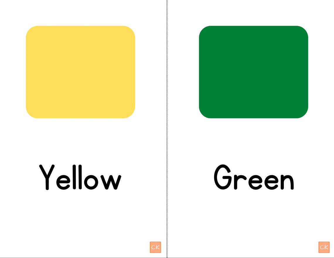 Color Card Printable - Preschool Printable - Kindergarten Printable ...