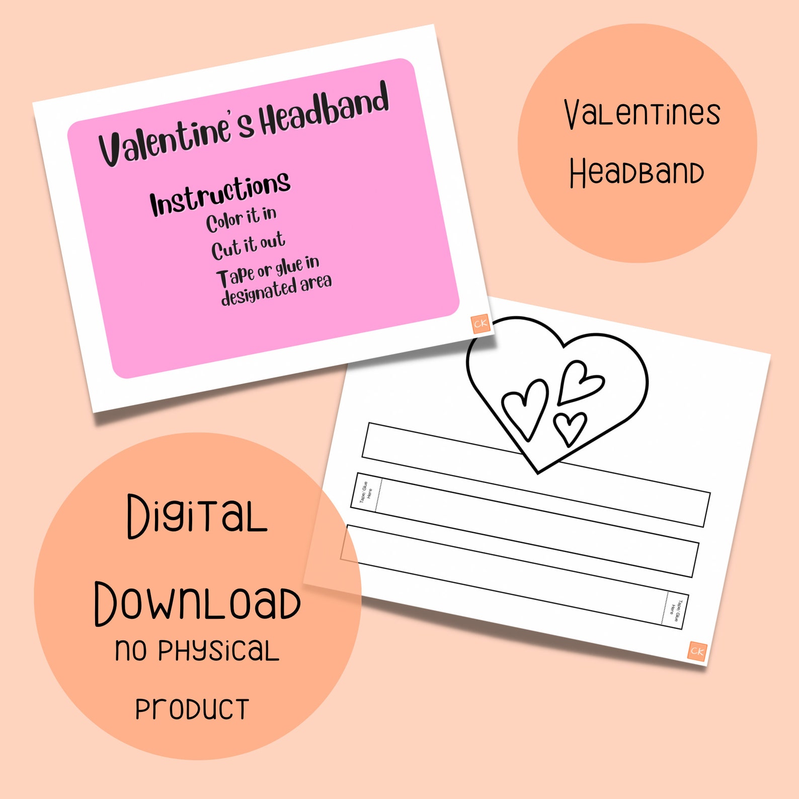 Valentines Day Crown Printable Valentine's Day Coloring Printable ...