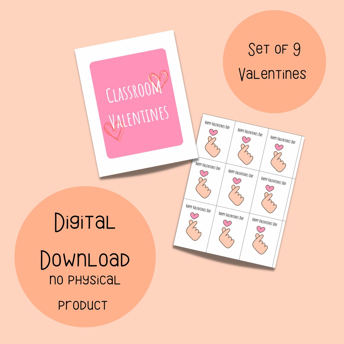 Valentines for Classrooms Printable Valentine's Day Cards for Students ...