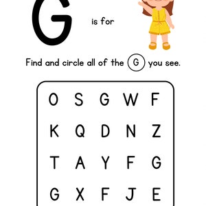 Letter G Activity Printable - Preschool Printable - Kindergarten ...