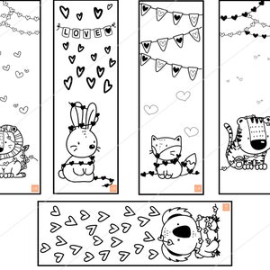 Valentines Day Coloring Bookmarks Printable Valentine's Day Coloring ...