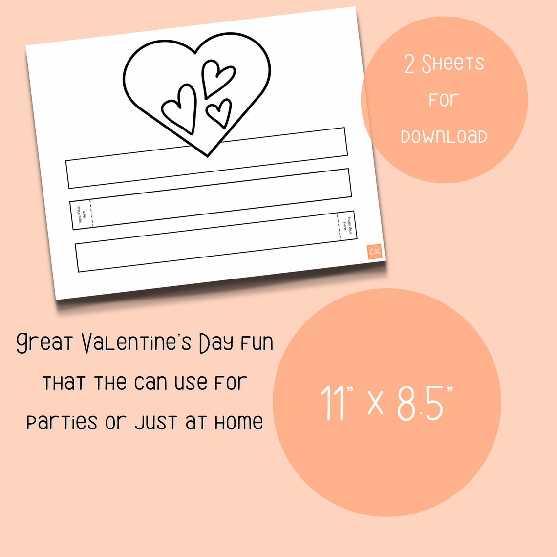 Valentines Day Crown Printable Valentine's Day Coloring Printable ...