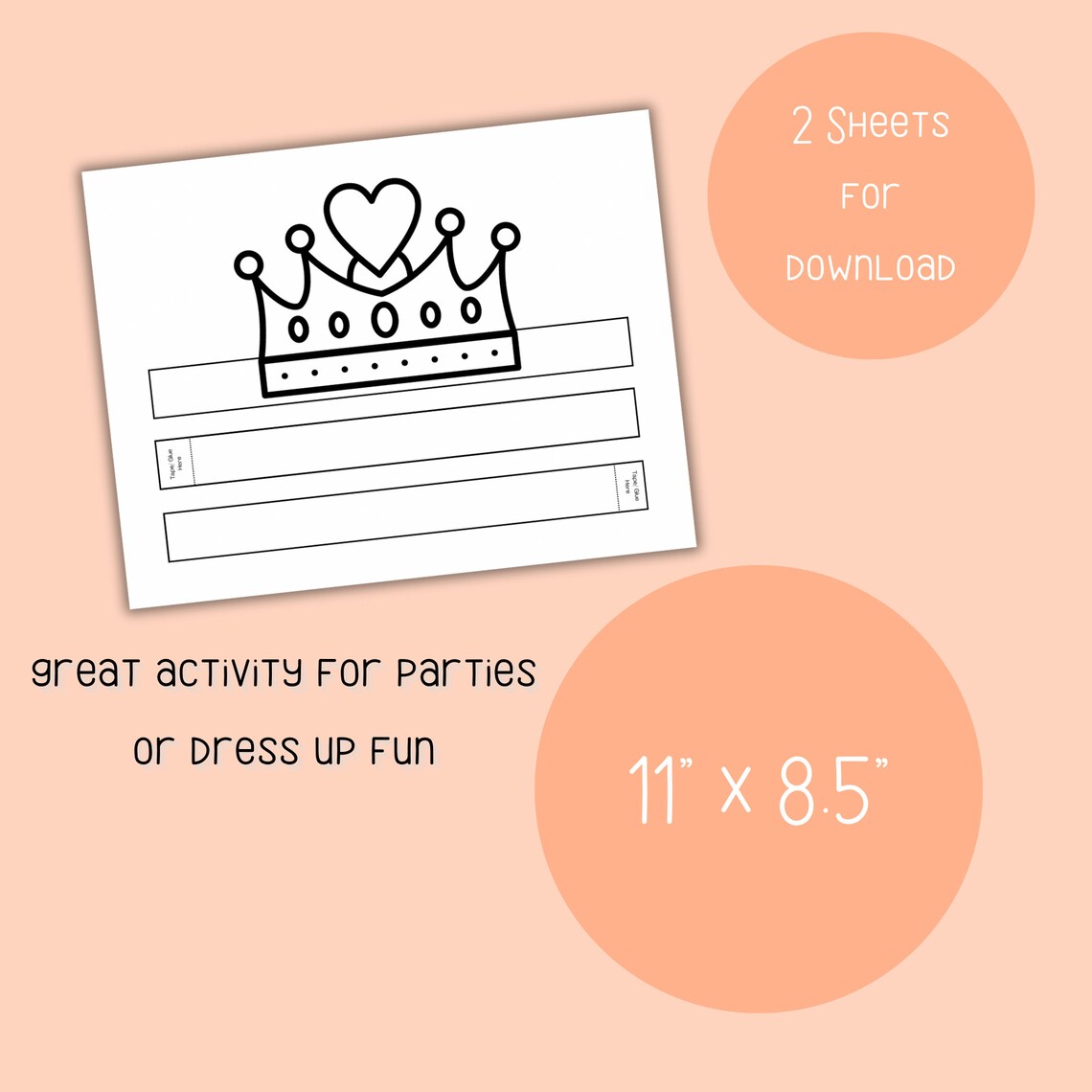 Kids Crown Printable - Coloring Printable - Printable Toddler Activity ...