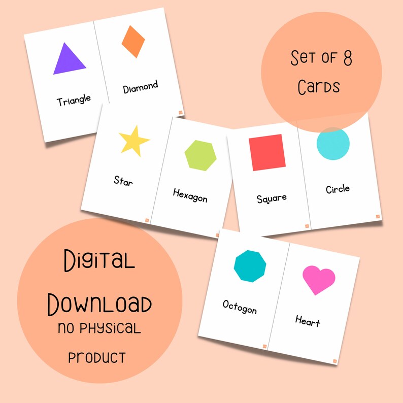 Shape Card Printable Preschool Printable Kindergarten Printable ...