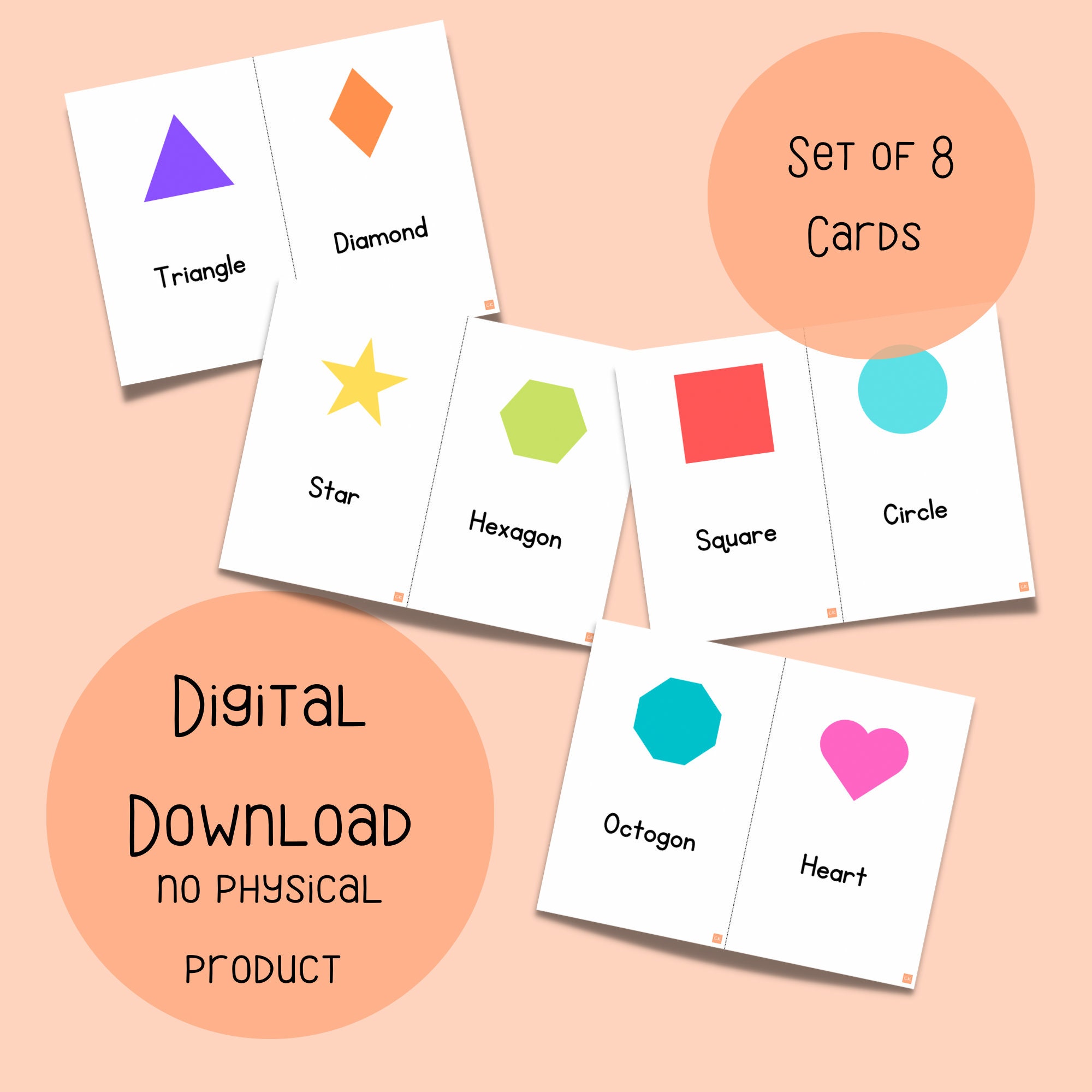 Shape Card Printable - Preschool Printable - Kindergarten Printable ...