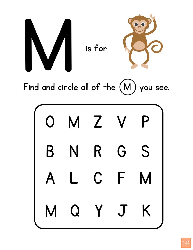 Letter M Activity Printable Preschool Printable - Etsy
