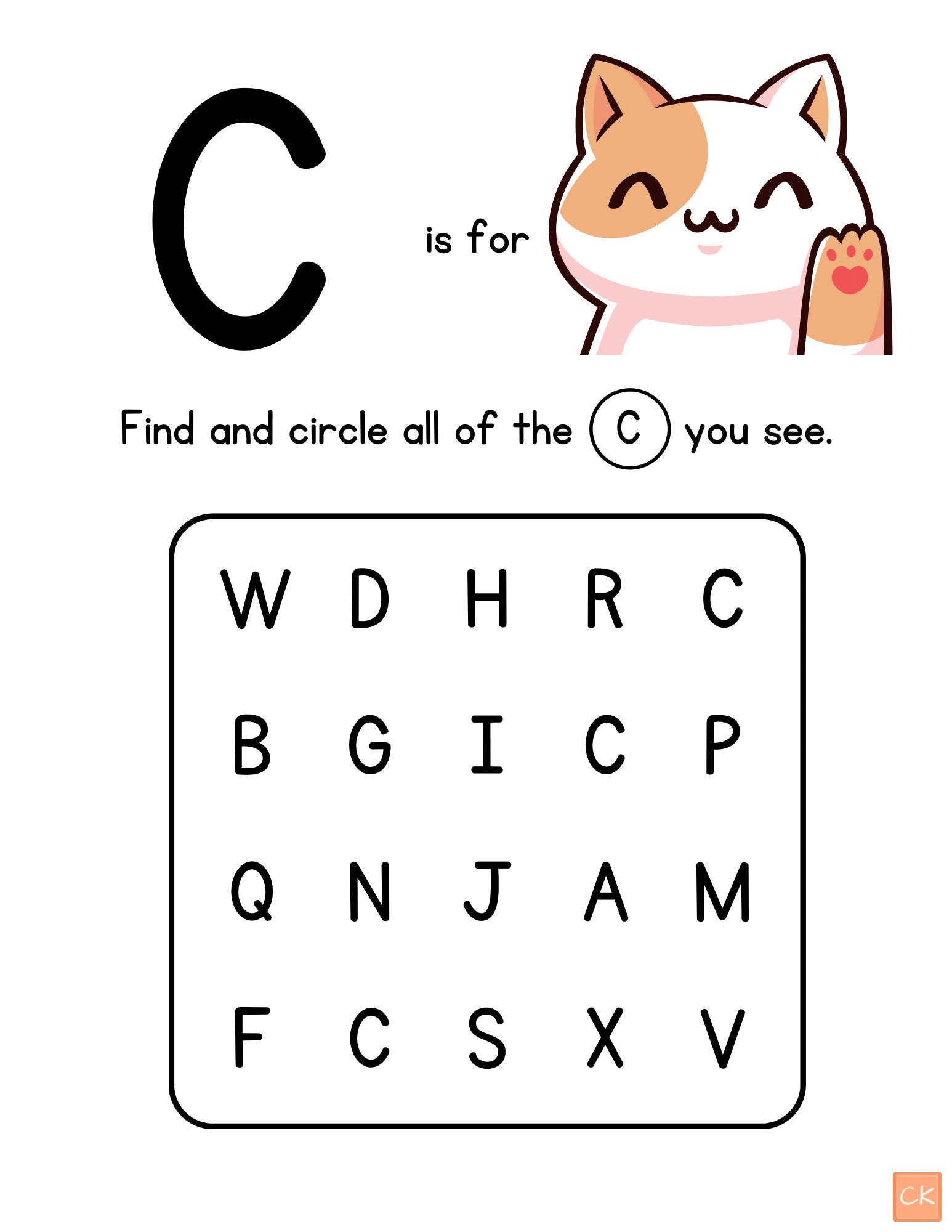Letter C Activity Printable - Preschool Printable - Kindergarten ...