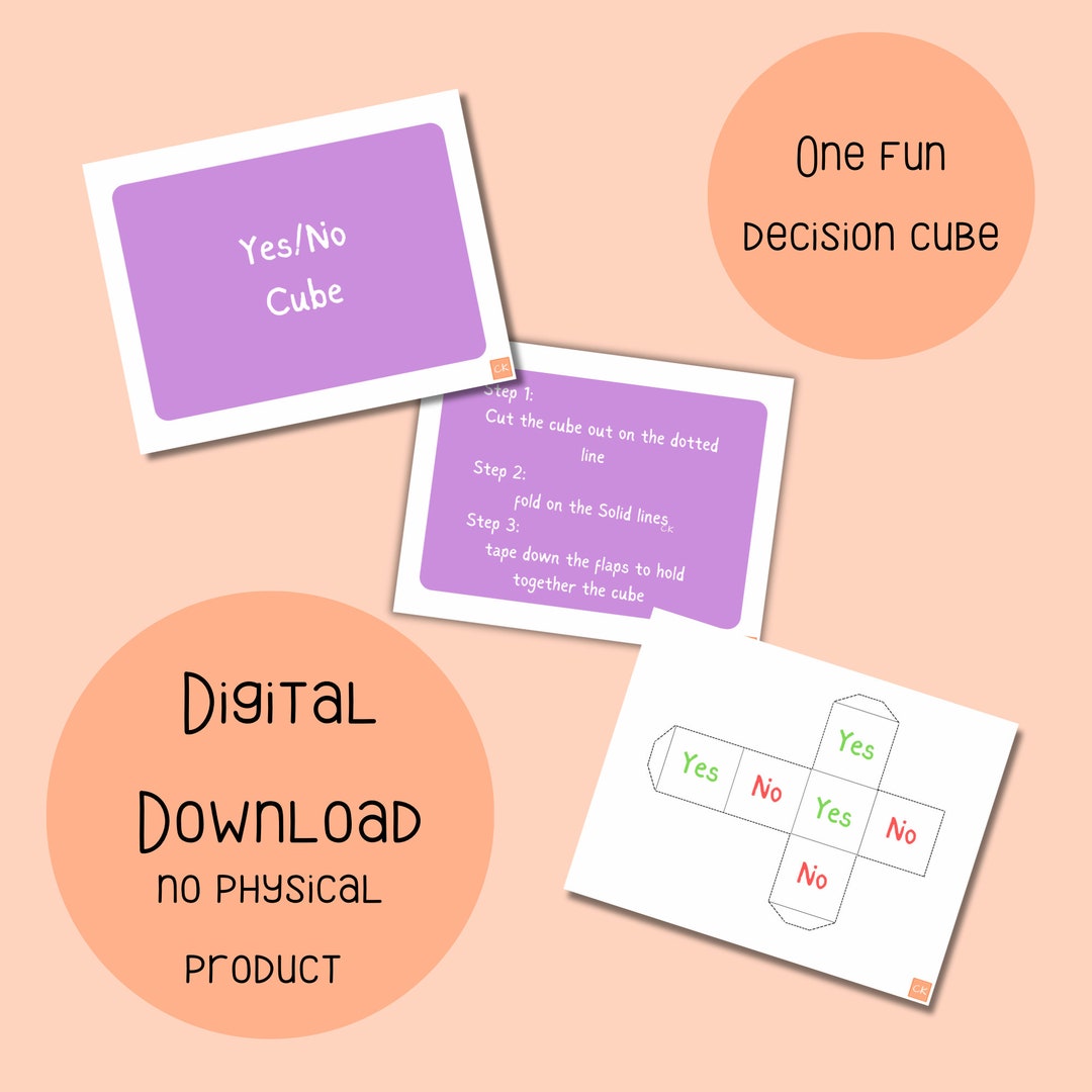 Yes/ No Decision Cube Activity Printable - Kids Activity Printable ...
