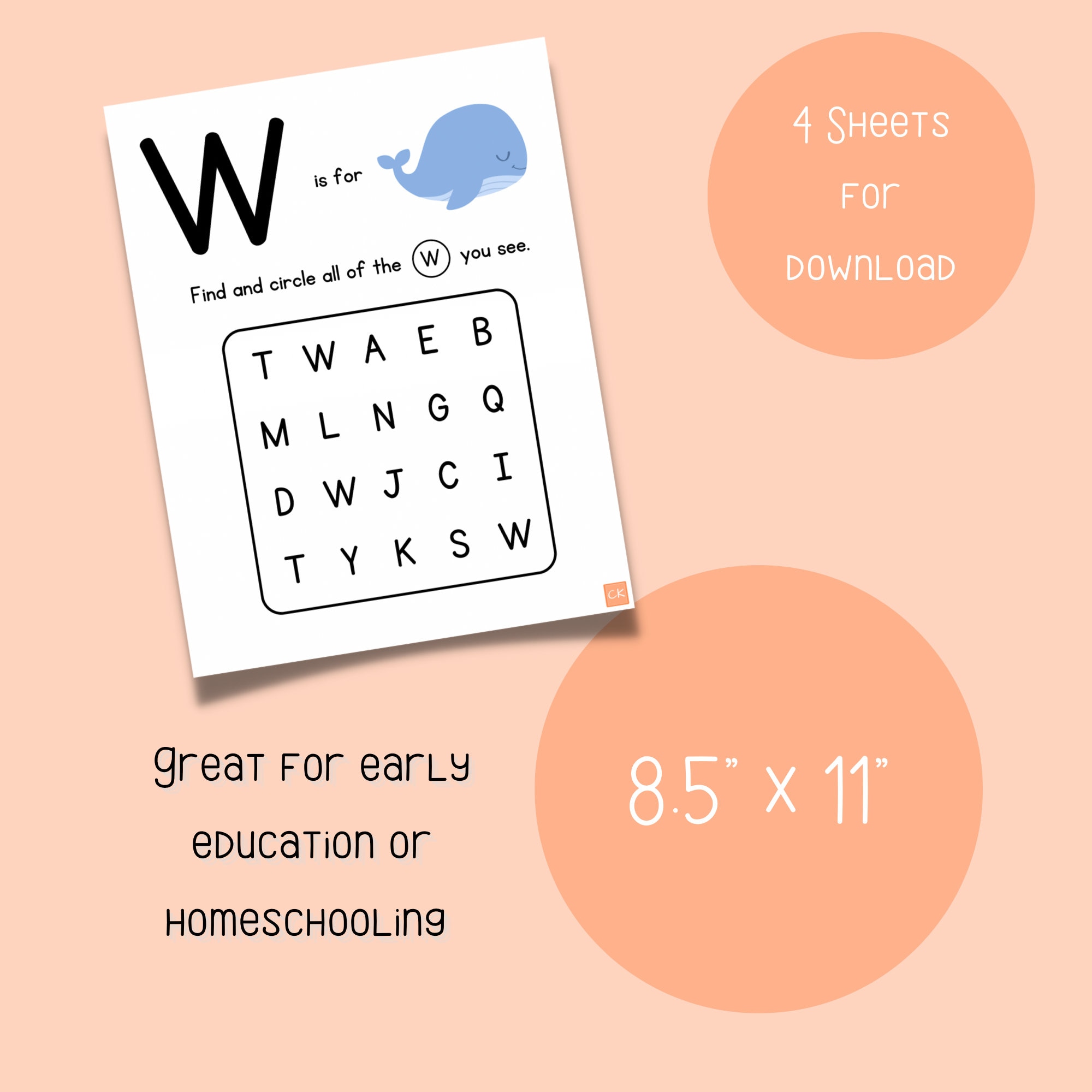 Letter W Activity Printable - Preschool Printable - Kindergarten ...