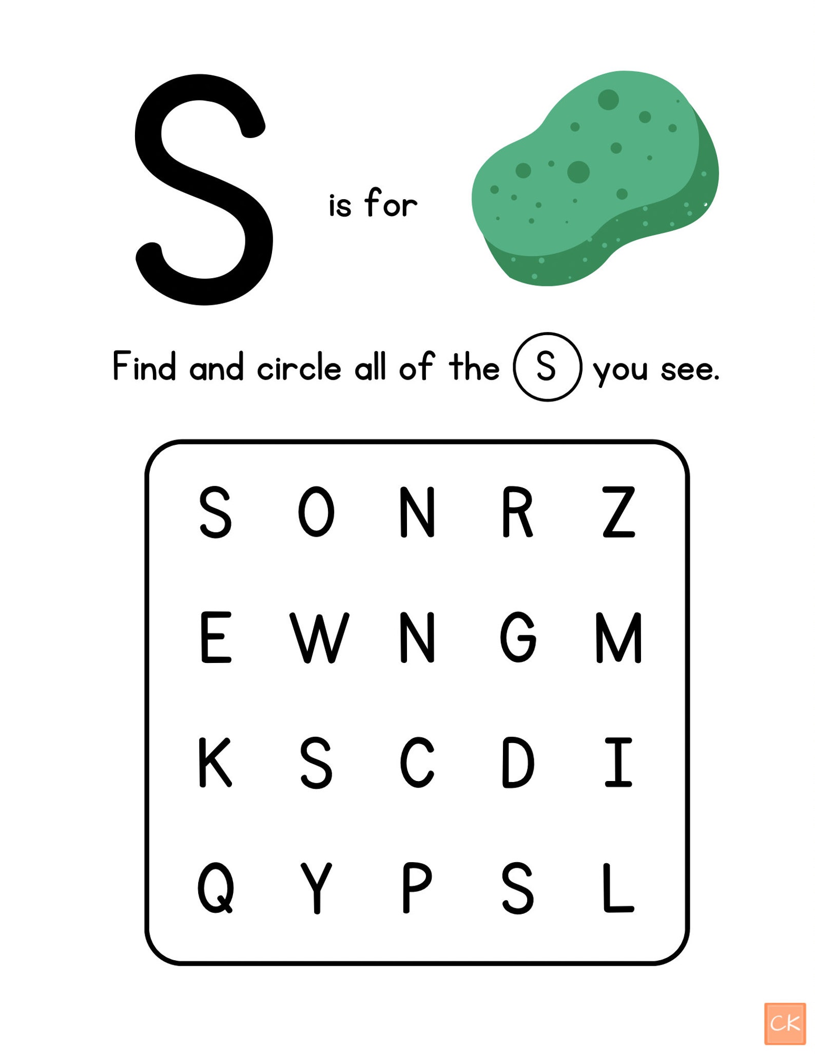 Letter S Activity Printable Preschool Printable - Etsy