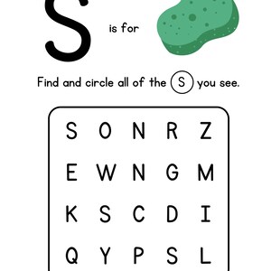 Letter S Activity Printable - Preschool Printable - Kindergarten ...