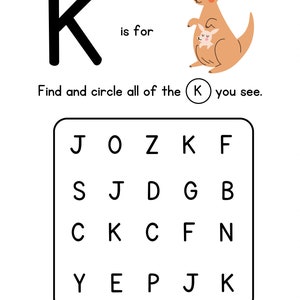 Letter K Activity Printable - Preschool Printable - Kindergarten ...