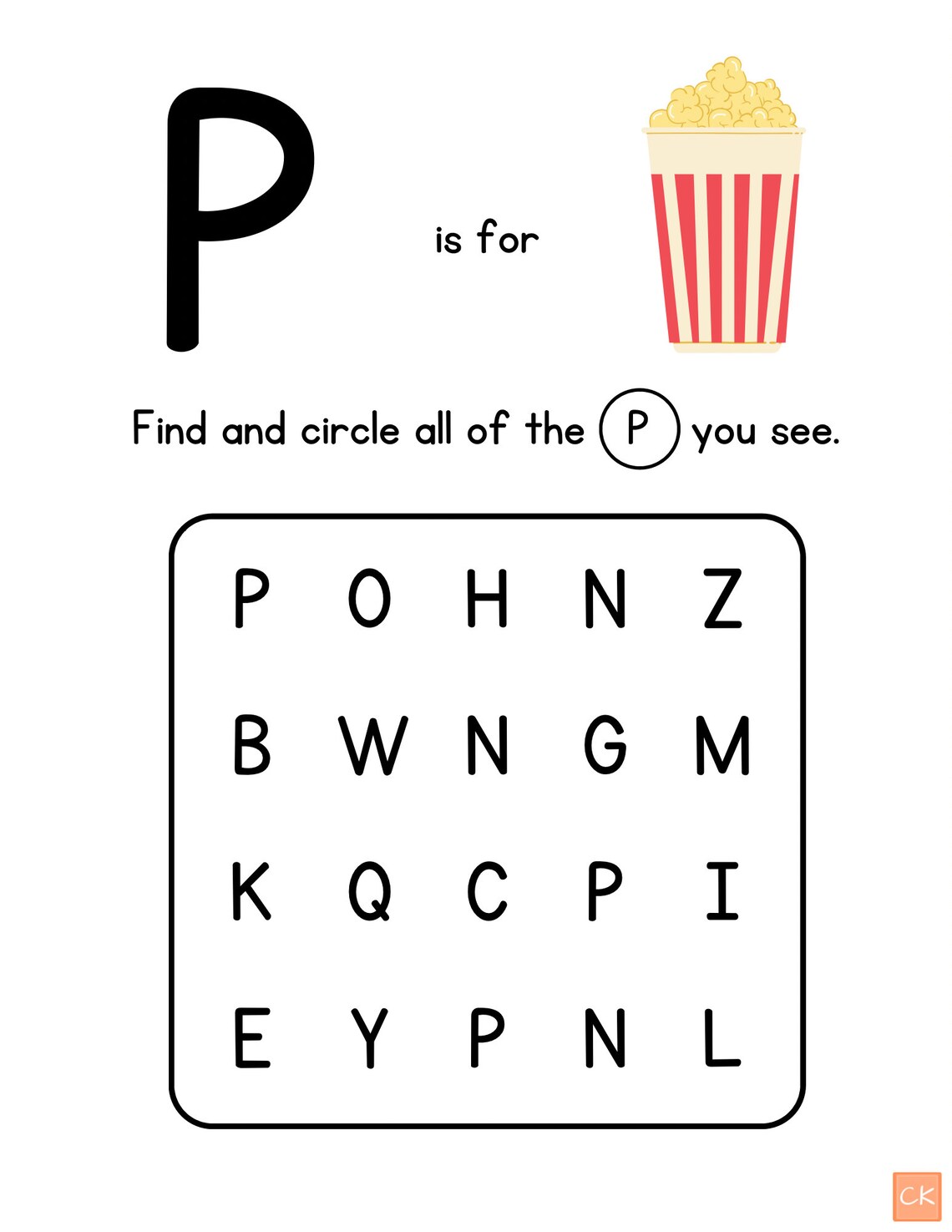 Letter P Activity Printable Preschool Printable - Etsy