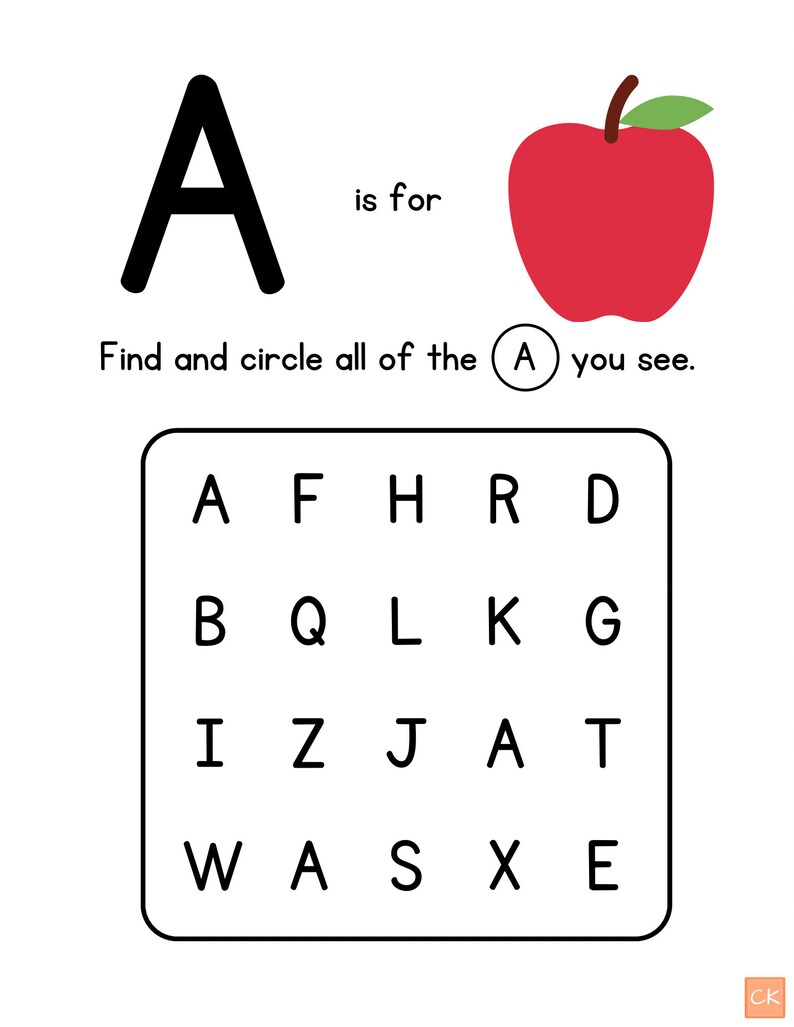 Letter A Activity Printable Preschool Printable Kindergarten Printable ...