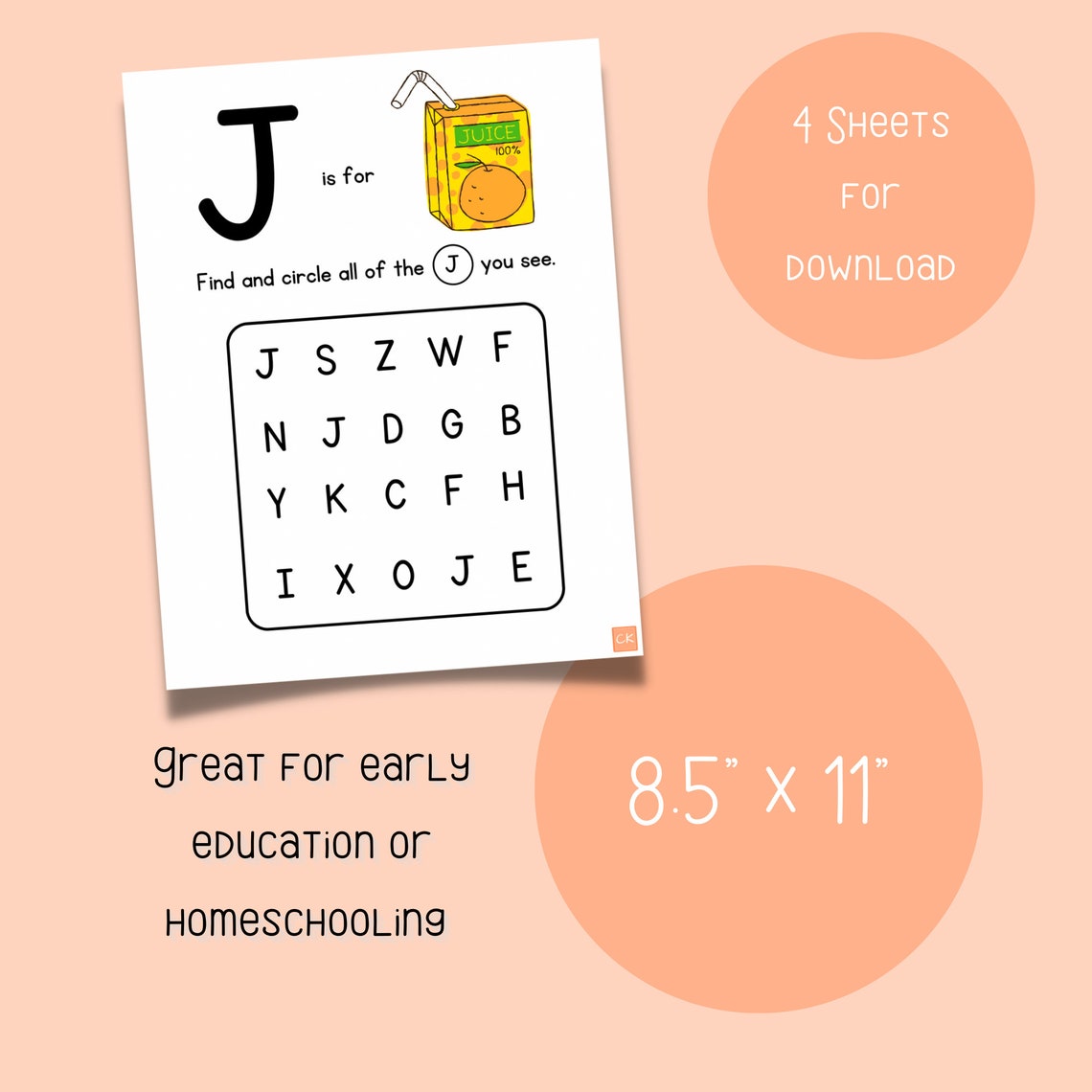 Letter J Activity Printable Preschool Printable Kindergarten Printable ...