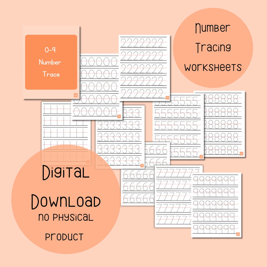 Number Tracing 0-9 Activity Printable - Preschool Printable ...