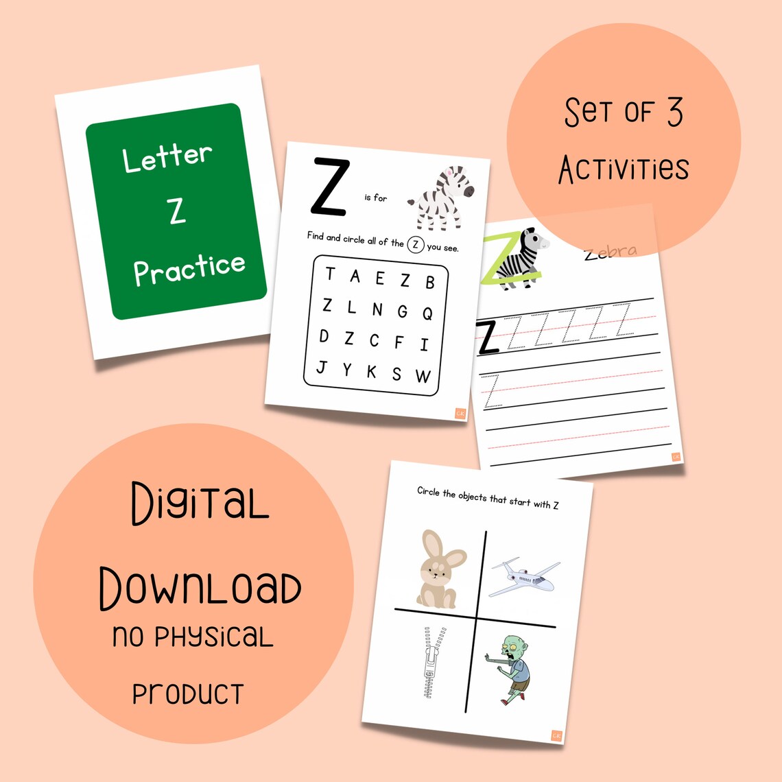 Letter Z Activity Printable Preschool Printable Kindergarten Printable ...