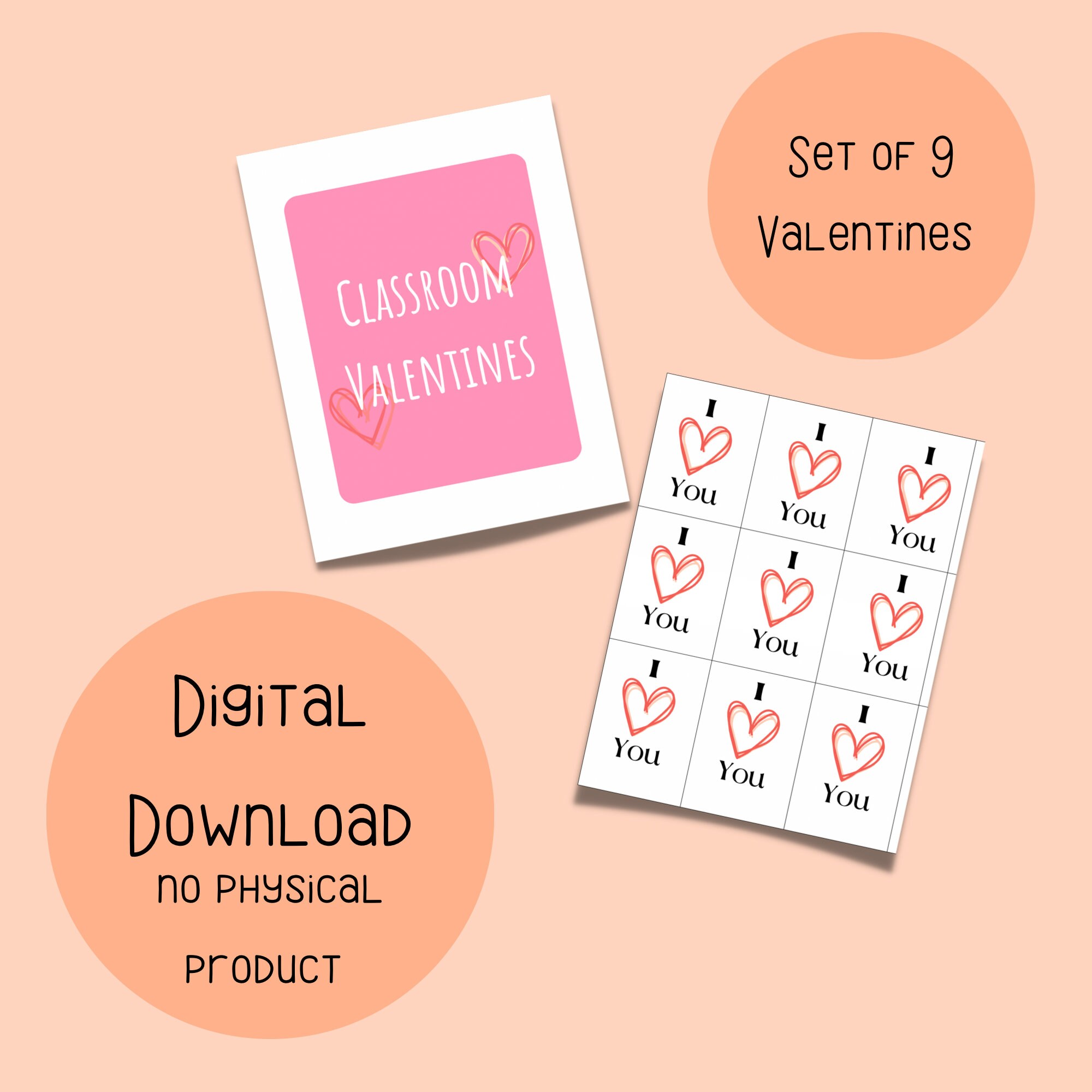 Valentines for Classrooms Printable Valentine's Day Cards for Students ...