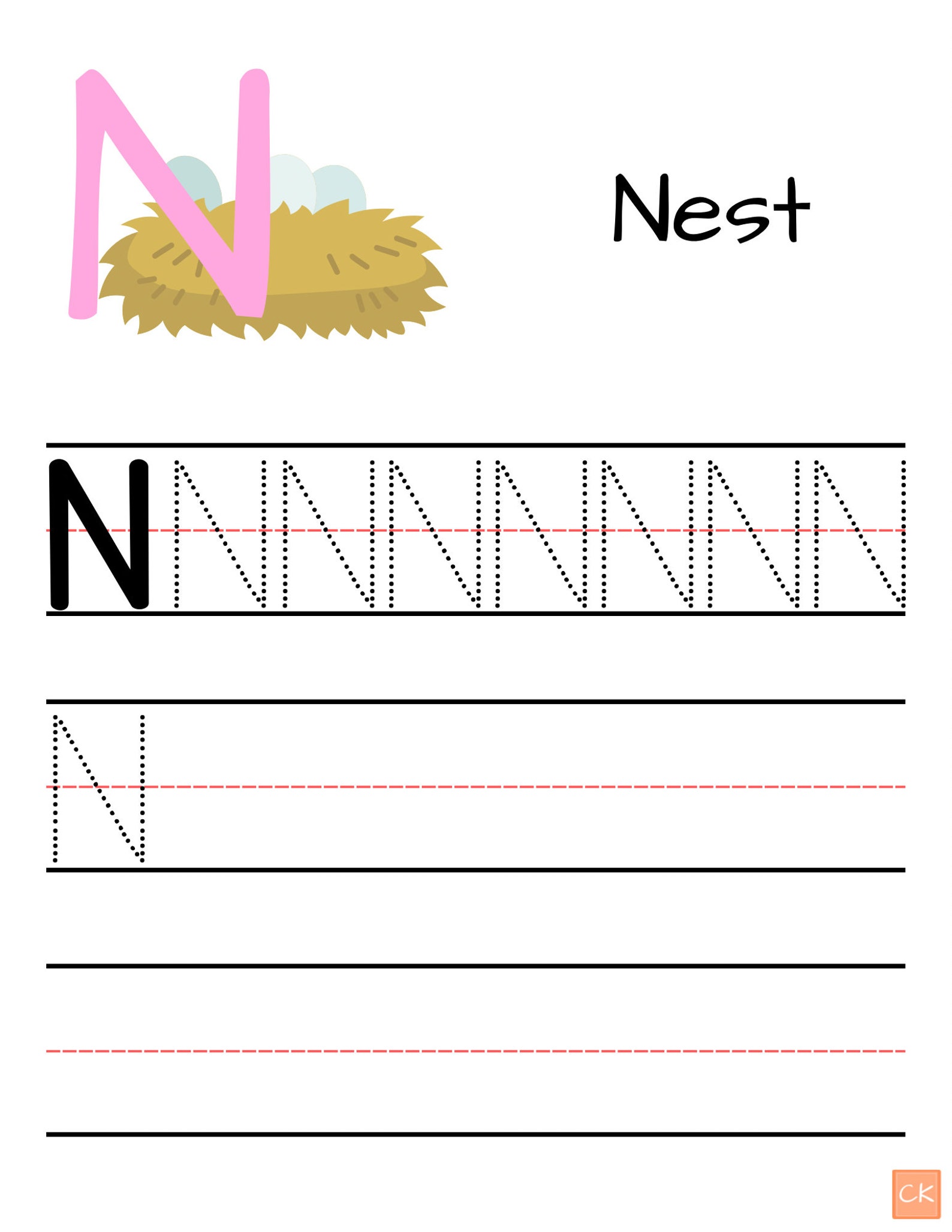 Letter N Activity Printable Preschool Printable Kindergarten Printable ...