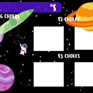 Outer Space Chore Chart - Printable Kids Chore Chart - Customizable ...
