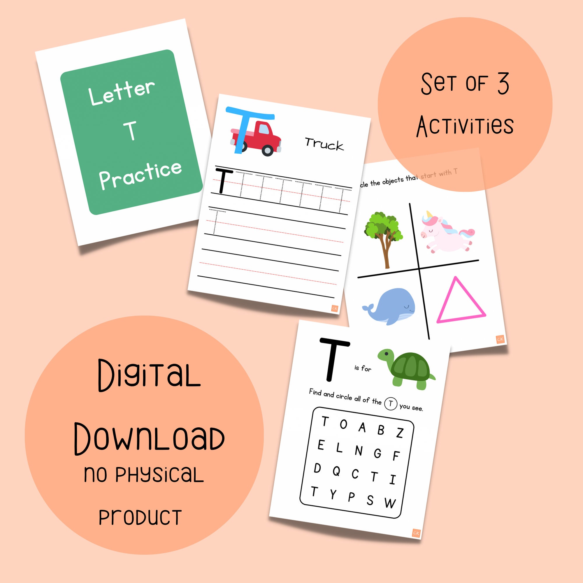 Letter T Activity Printable Preschool Printable Kindergarten Printable ...