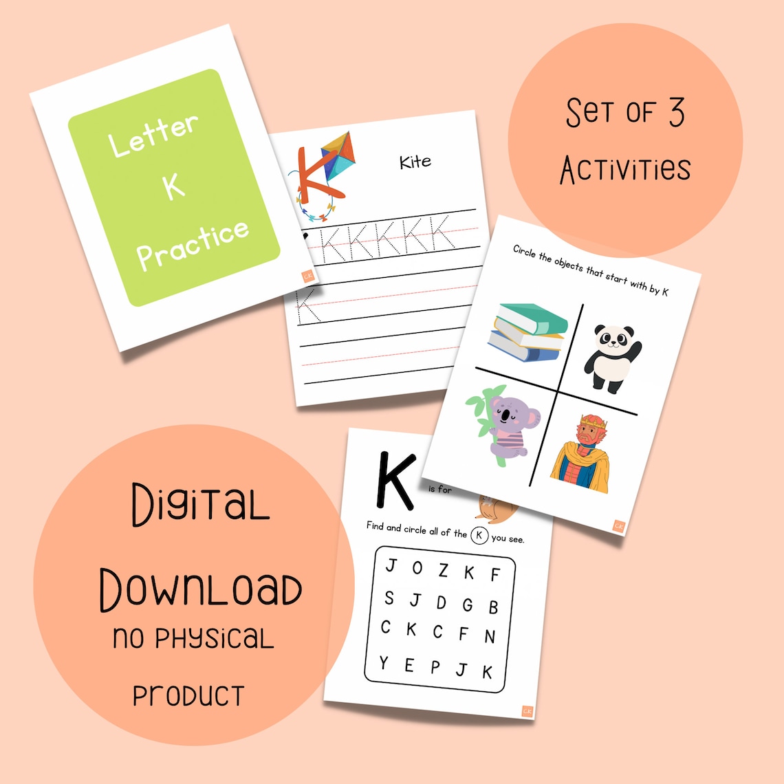 Letter K Activity Printable Preschool Printable Kindergarten Printable ...
