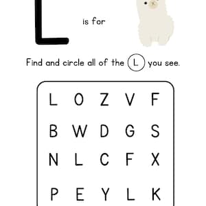 Letter L Activity Printable - Preschool Printable - Kindergarten ...