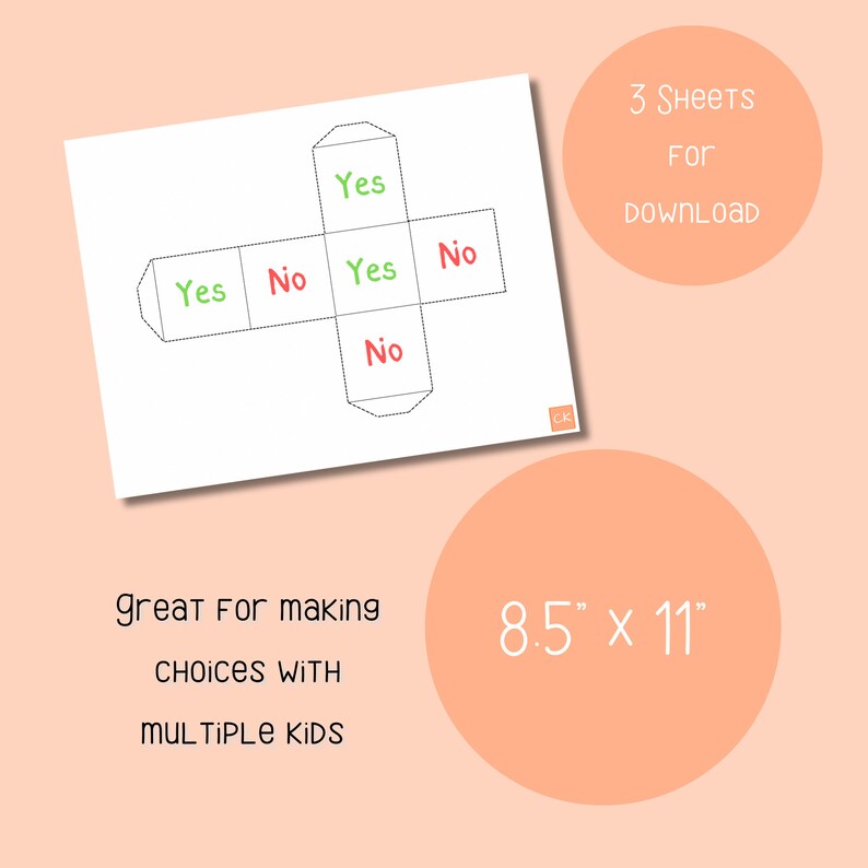 Yes/ No Decision Cube Activity Printable - Kids Activity Printable ...