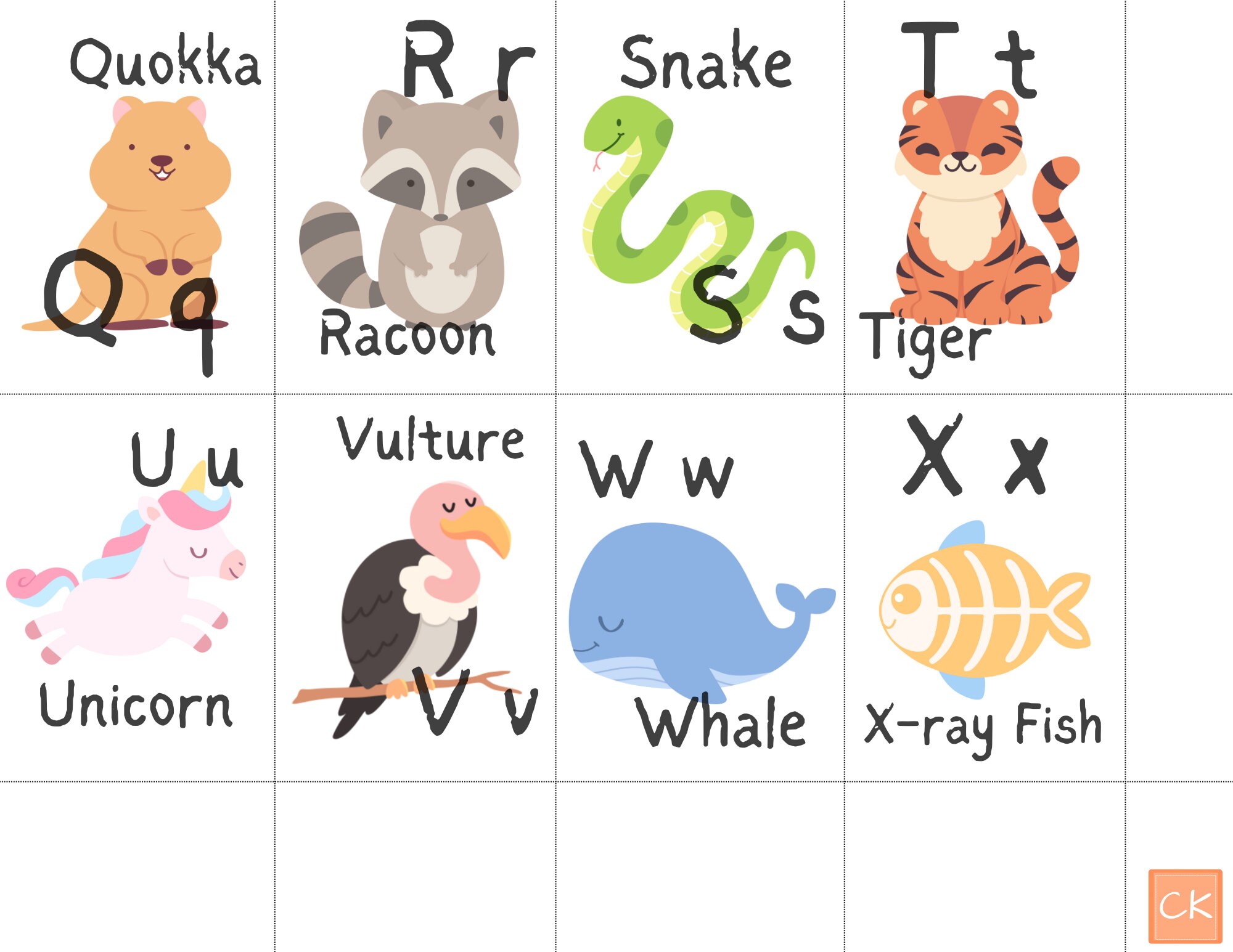 Animal Alphabet Flashcards: Preschool Learning (PDF Printable) - Etsy