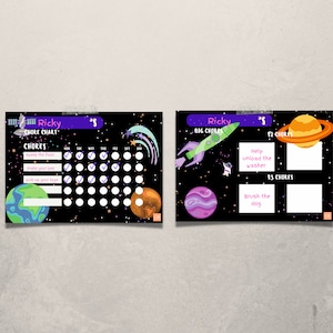 Outer Space Chore Chart - Printable Kids Chore Chart - Customizable ...