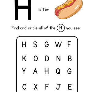 Letter H Activity Printable - Preschool Printable - Kindergarten ...