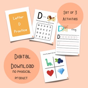 Letter D Activity Printable Preschool Printable Kindergarten Printable ...