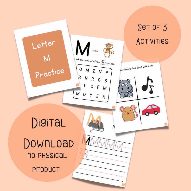 Letter M Activity Printables: Educational Quiet Book (PDF Download) - Etsy