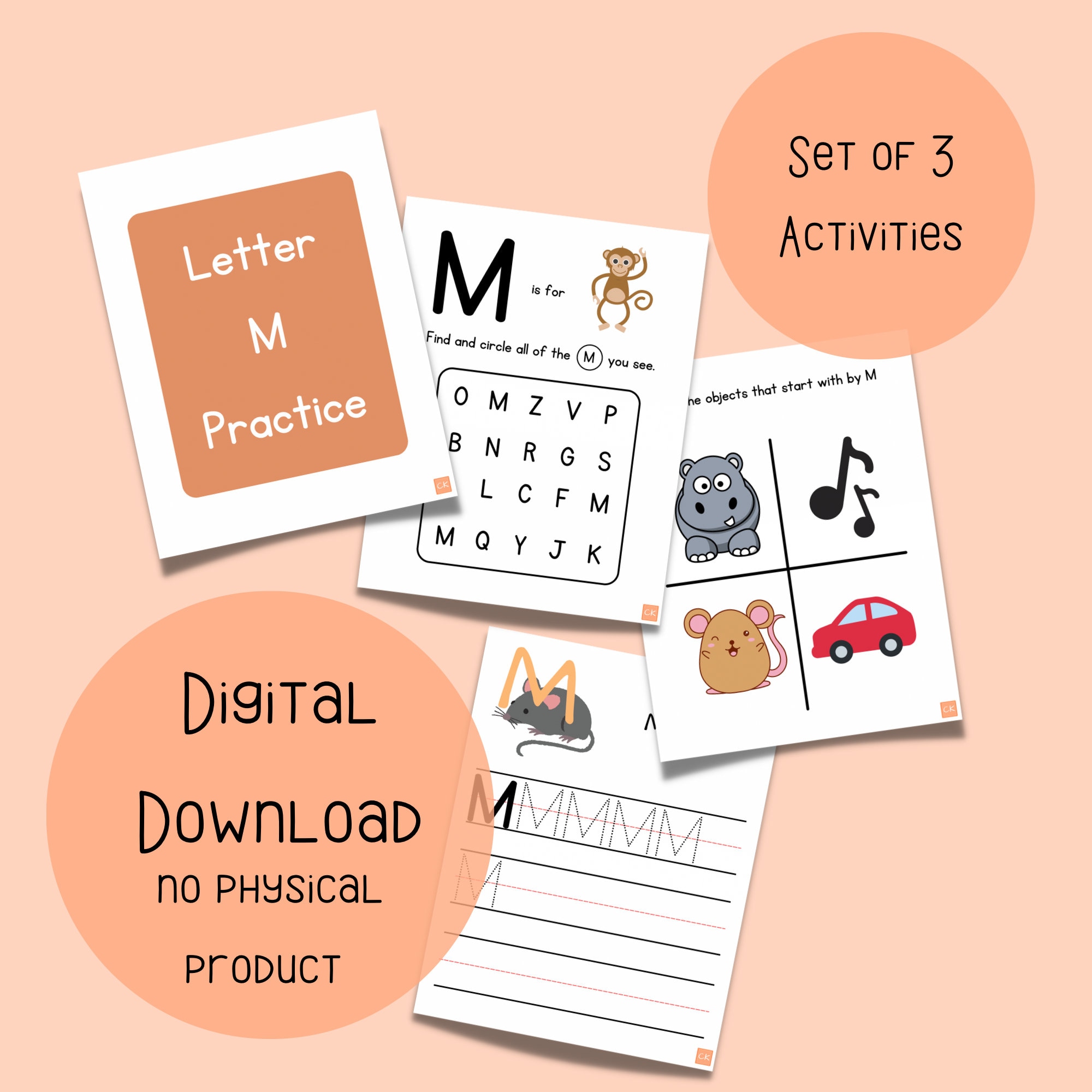 Letter M Activity Printable Preschool Printable Kindergarten Printable ...