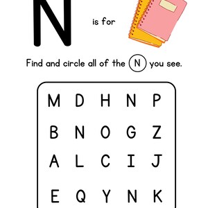 Letter N Activity Printable - Preschool Printable - Kindergarten ...