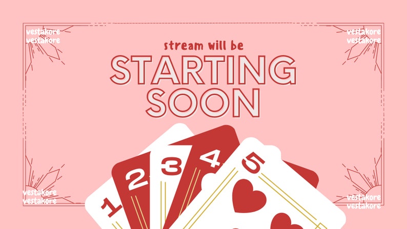 Card Stream Overlay Bundle | Hearts Stream Overlay Bundle | Twitch ...