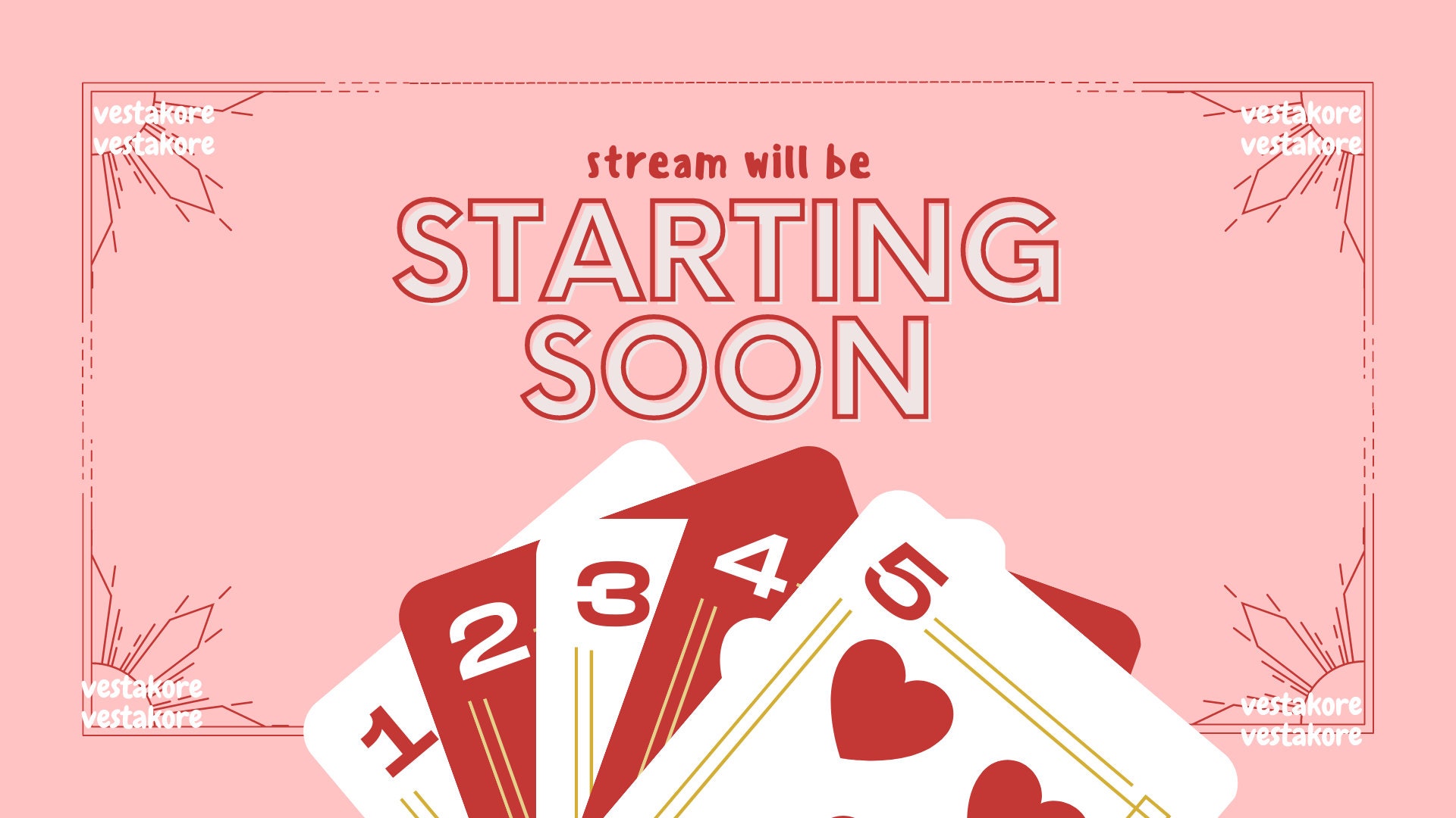 Card Stream Overlay Bundle Hearts Stream Overlay Bundle Twitch Overlay ...