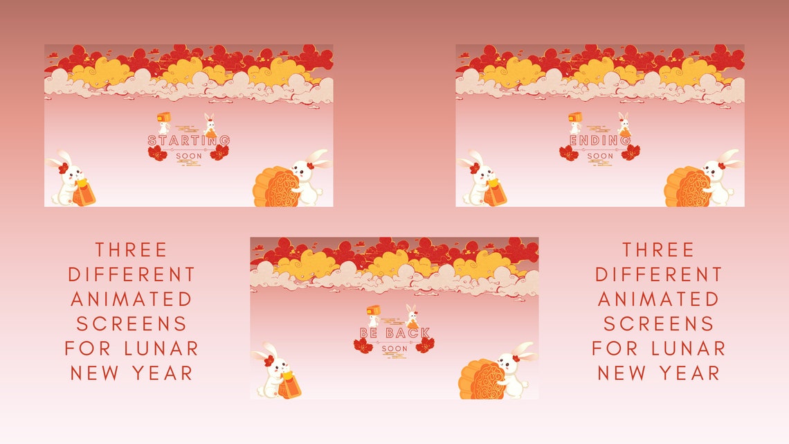 Lunar New Year Stream Overlay | Rabbit Stream Overlay | Twitch Overlay ...