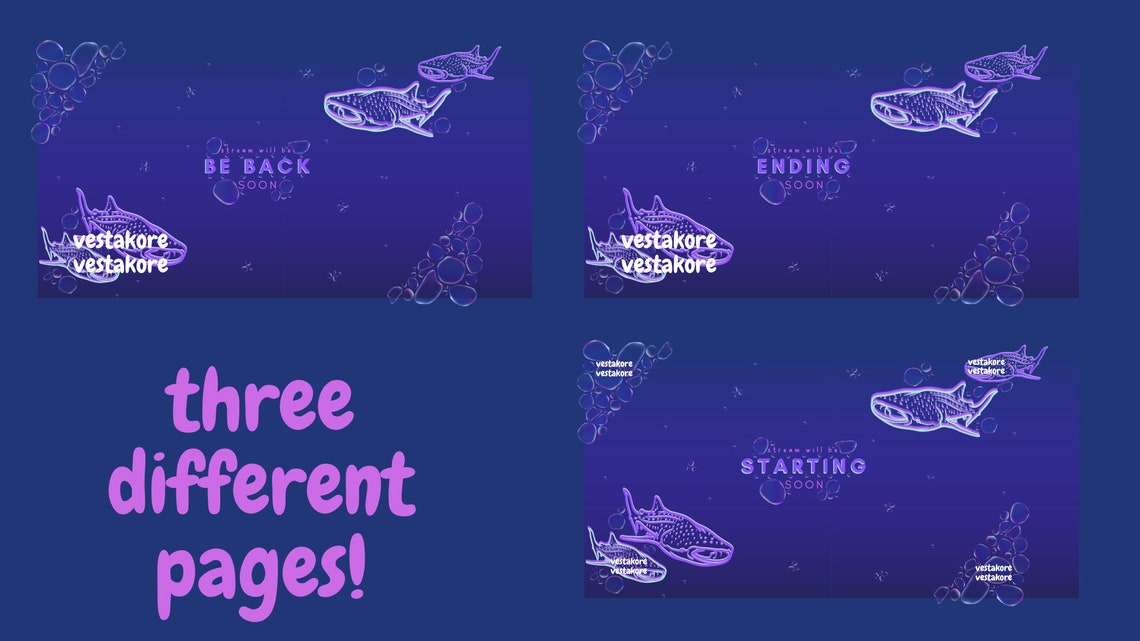 Whale Shark Stream Overlay | Bubble Stream Overlay | Twitch Overlay ...