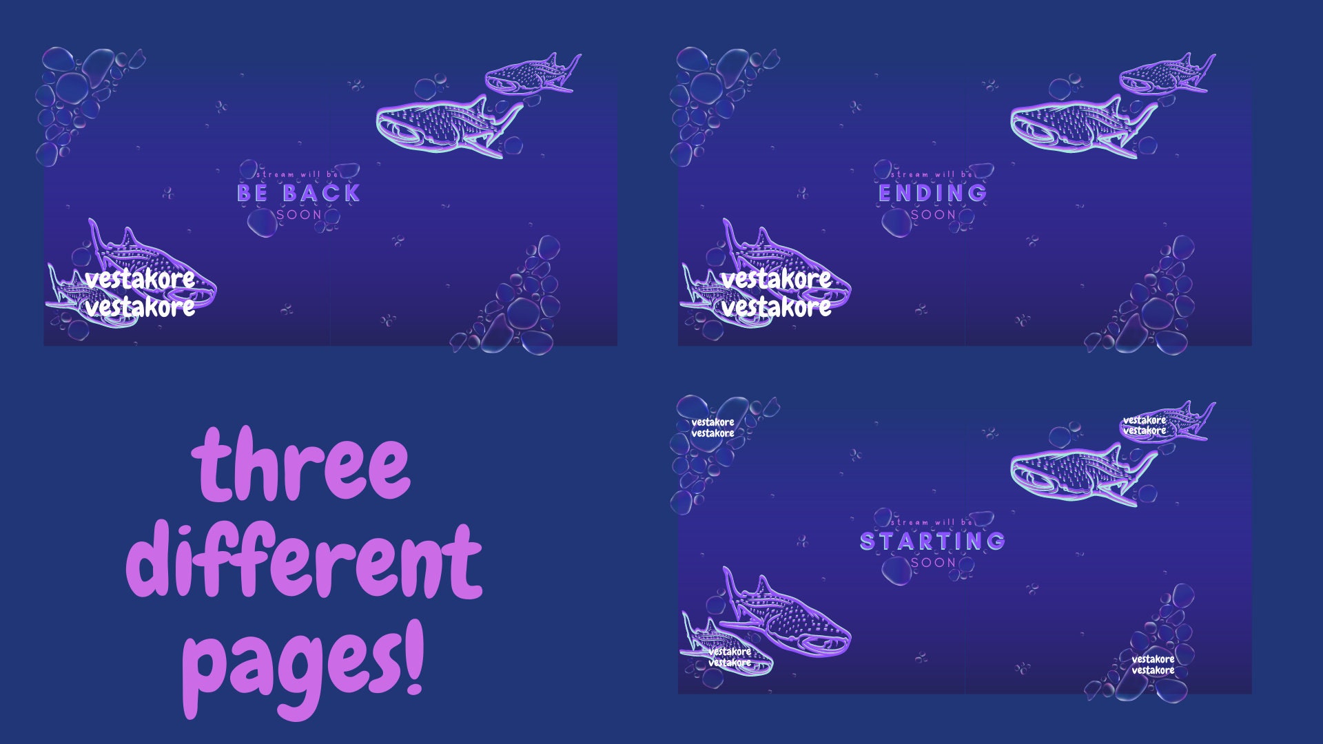 Whale Shark Stream Overlay | Bubble Stream Overlay | Twitch Overlay ...